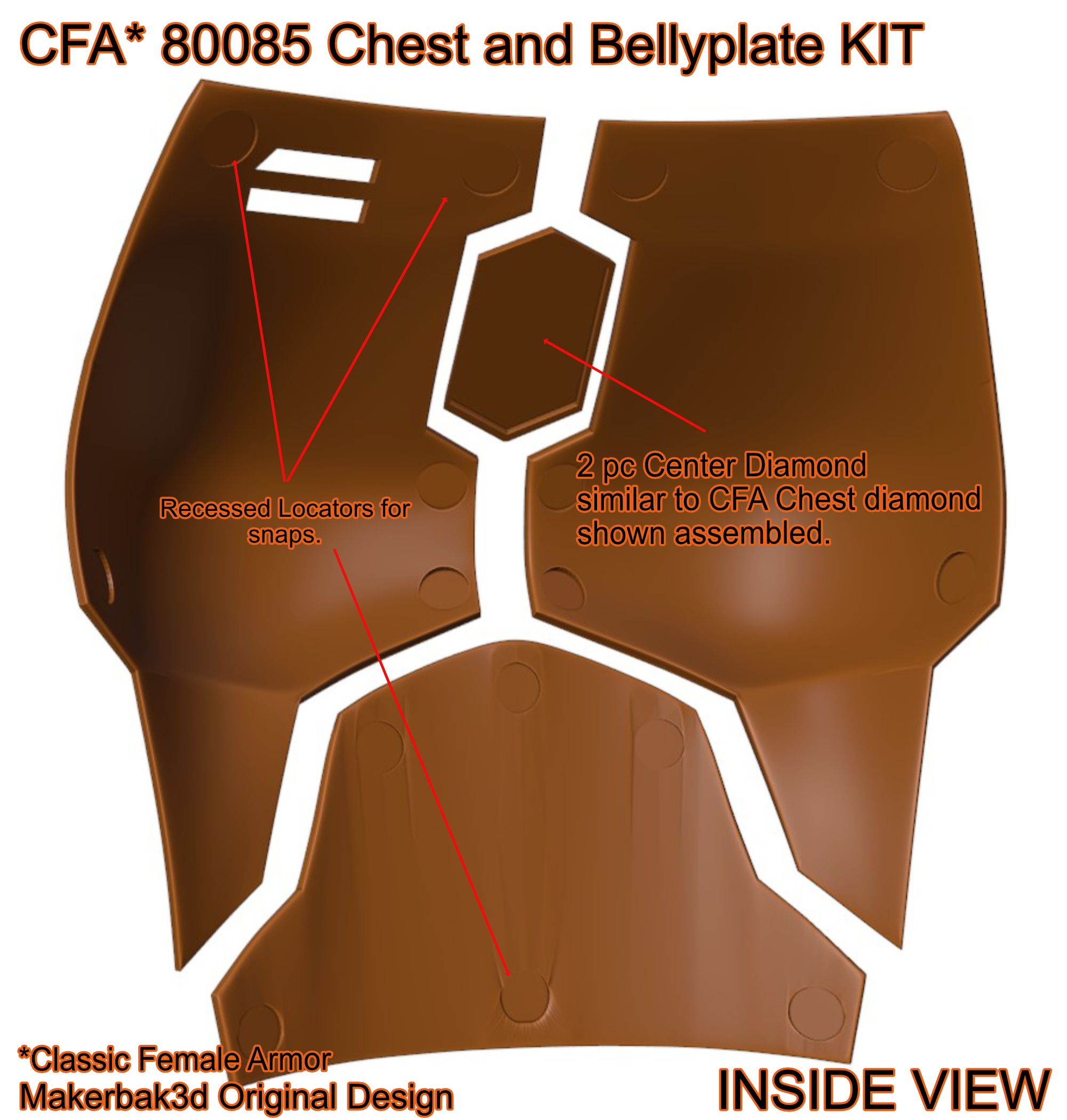 3D file Female Model 80085 [CFA] Chest/Belly Armor ♀️ ・3D printer design to download・Cults