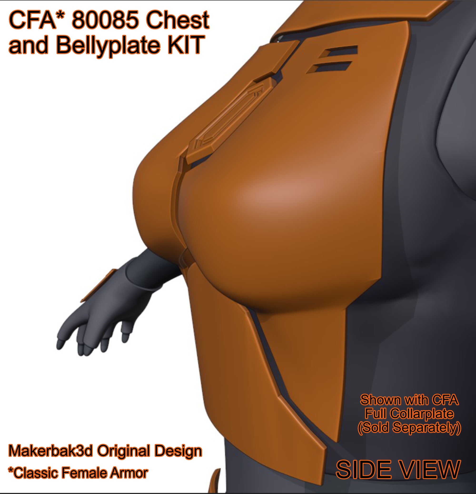 Archivo 3D Modelo femenino 80085 [CFA] Armadura de pecho/panza 🎭 ・Plan imprimible en 3D para ...