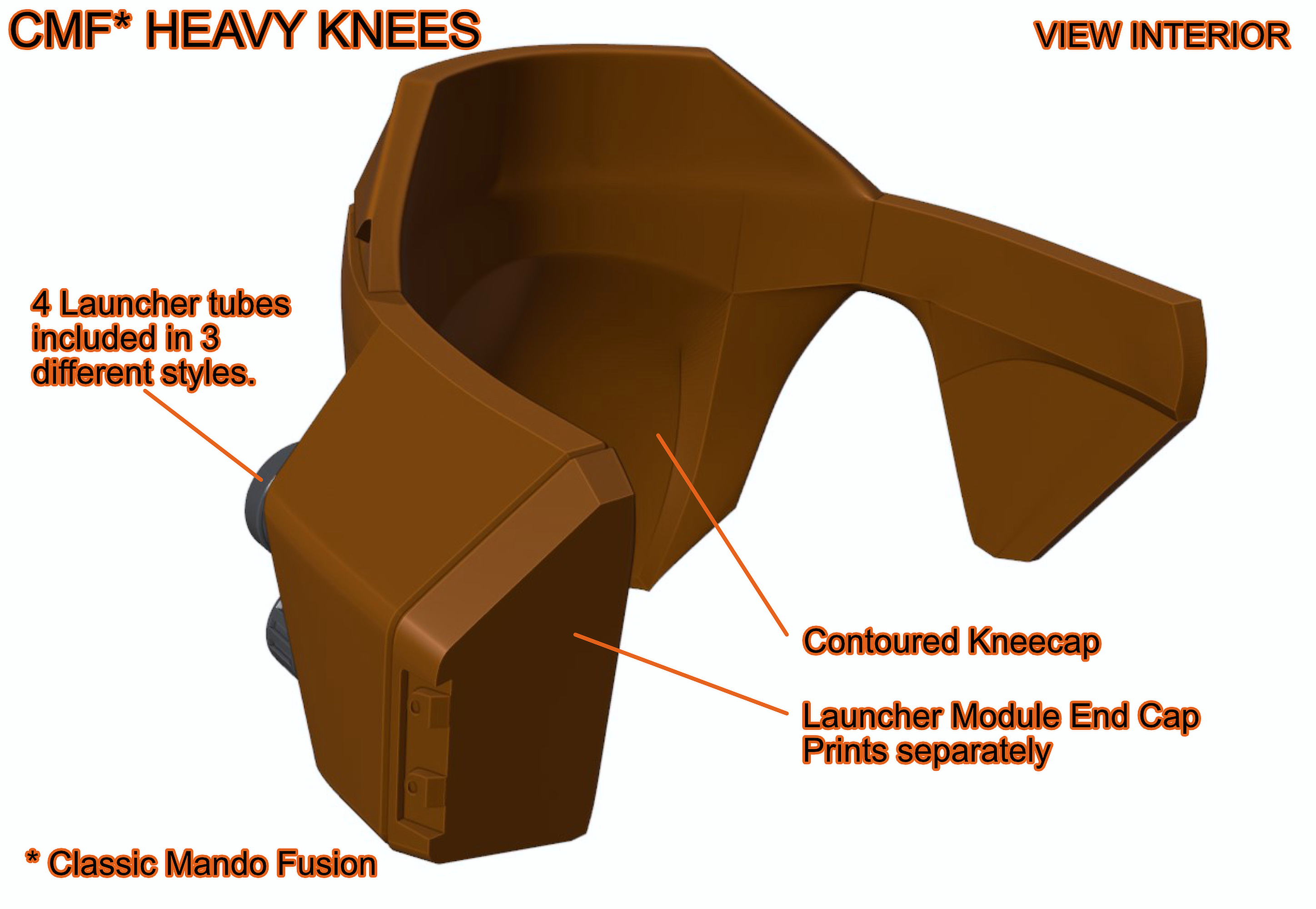 🎭 Heavy Mando Knee Armor・ 3D File for ・Cults