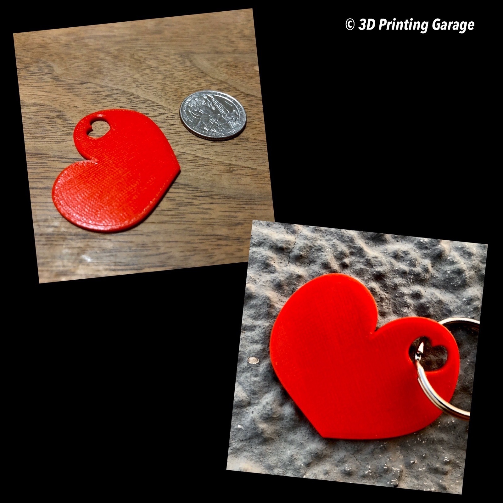 💜 Heart - Keychain・Free STL File for ・Cults