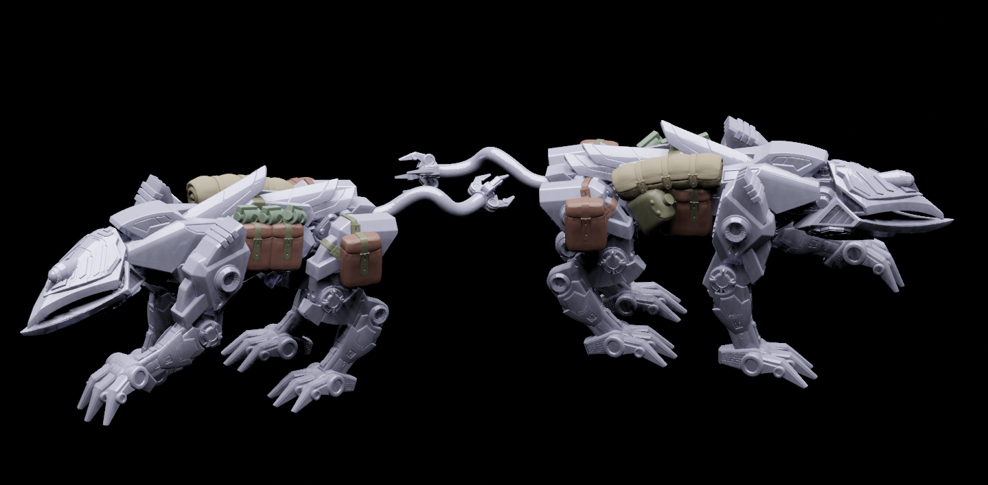 3D file 2pi Cyber Hounds Multi Part Kit 🐕・3D printable design to ...