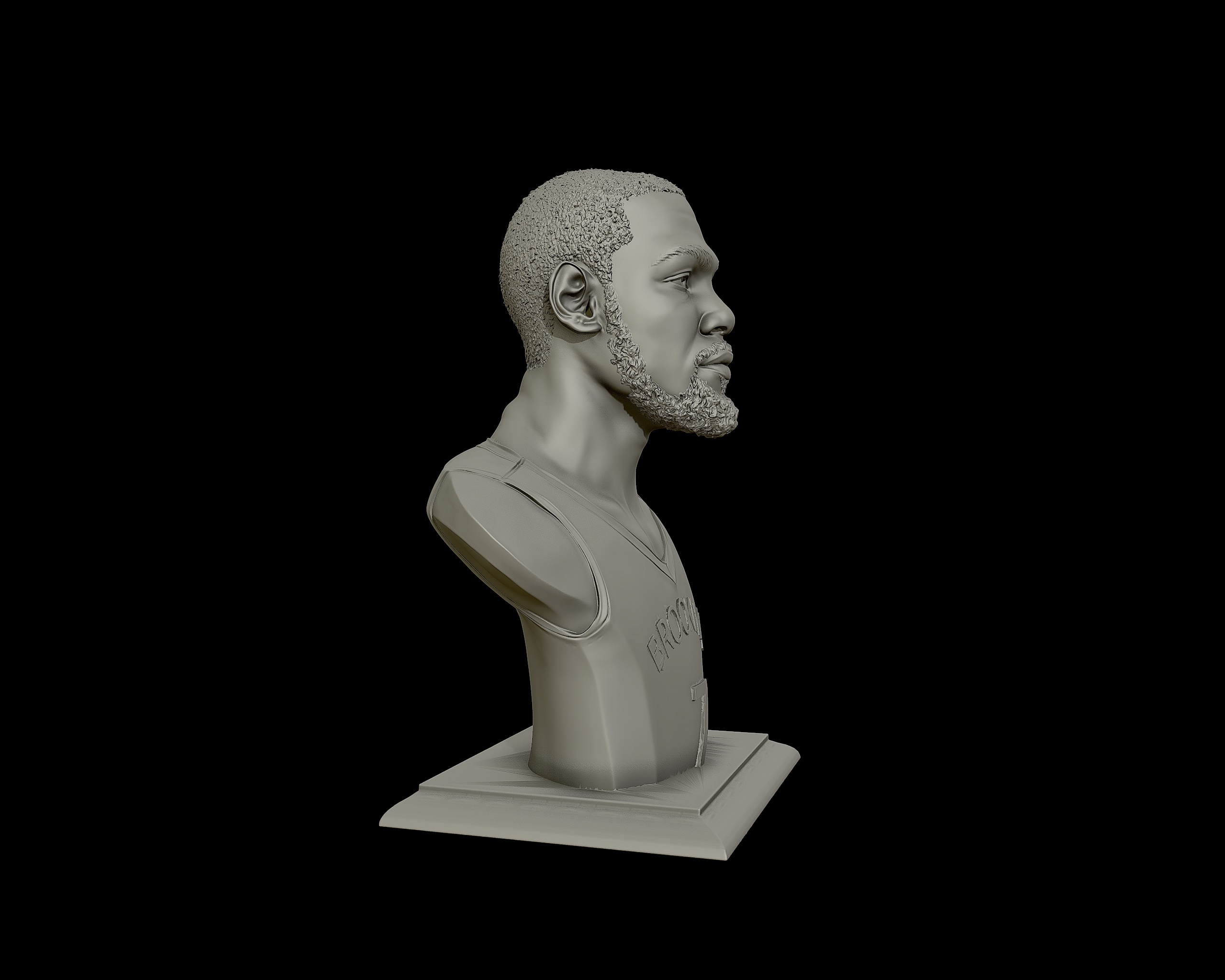 STL file Kevin Durant with Brooklyn Jersey 3D portrait model 🇯🇪 (OBJ ...