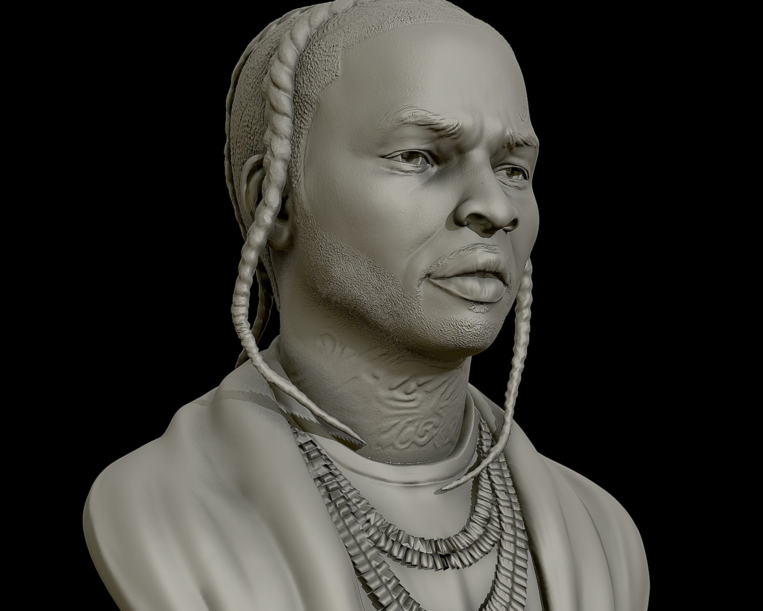 Fichier STL Modèle POP SMOKE 3D de sculpture de portrait 🚬 (OBJ)・Modèle ...