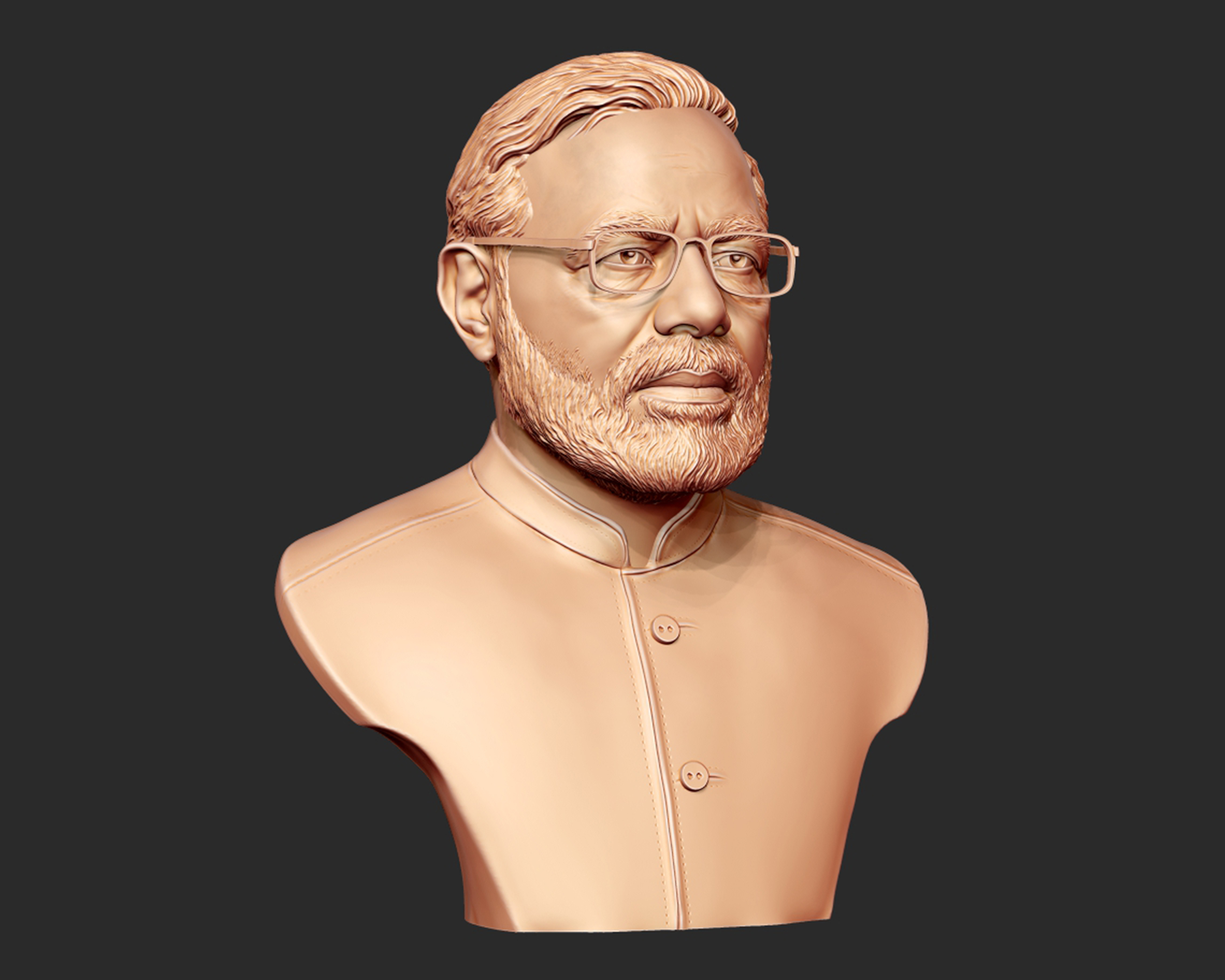 STL file Narendra Modi 3D Portrait sculpture 🗿 (OBJ)・3D printer model ...
