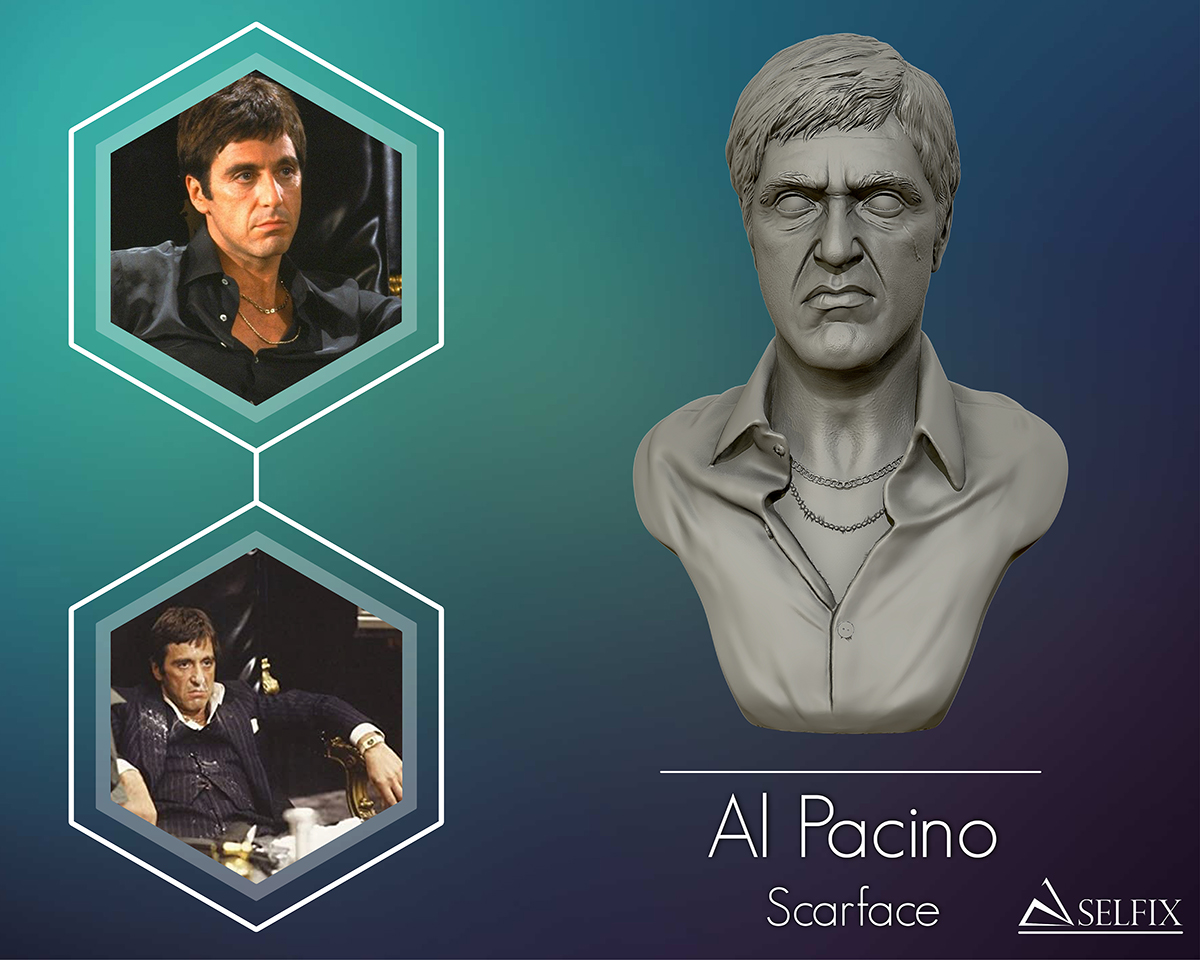 Файл STL Scarface Alpacino portrait sculpture 🗿・3D-печатный дизайн для ...