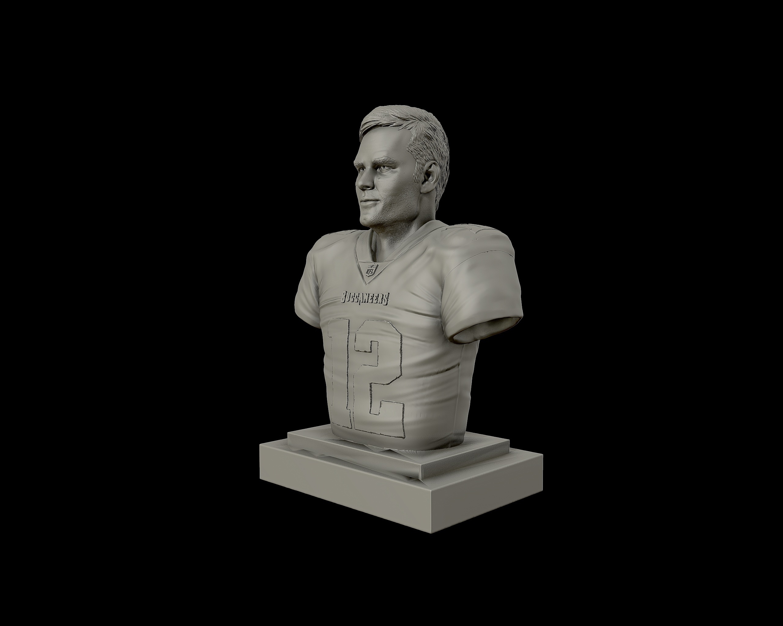 STL file Tom Brady with Tampa Bay Buccaneers Jersey 3D print model 🇯🇪 ...