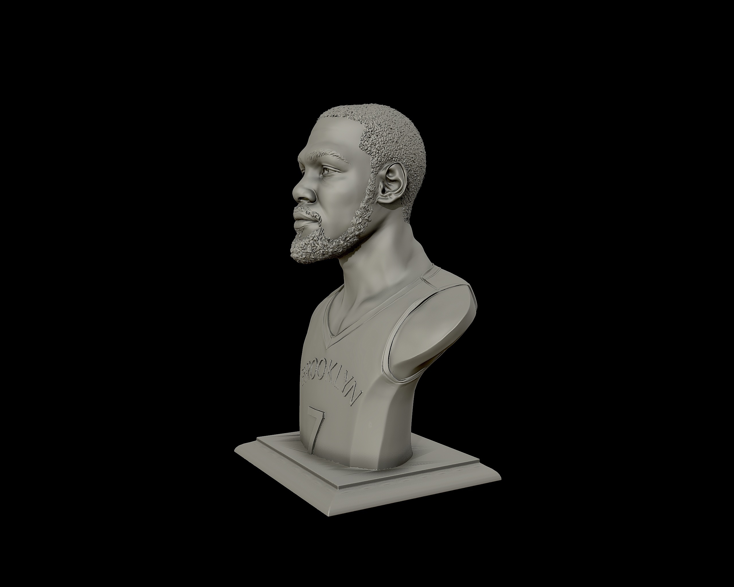 STL file Kevin Durant with Brooklyn Jersey 3D portrait model 🇯🇪 (OBJ ...