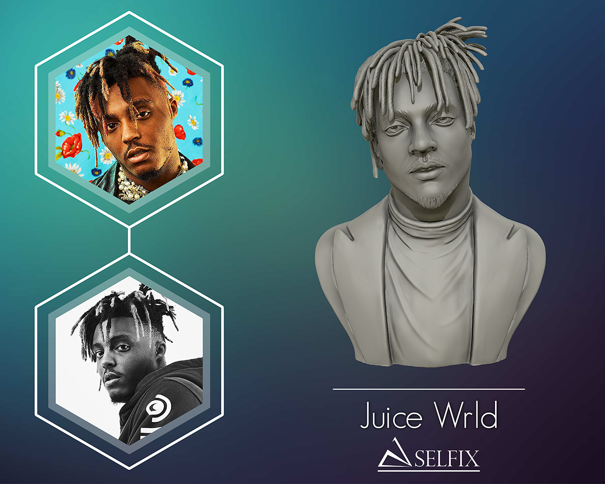 🗿 Juice wrld 3D sculpture Ready to 3D print・ STL File for ・Cults