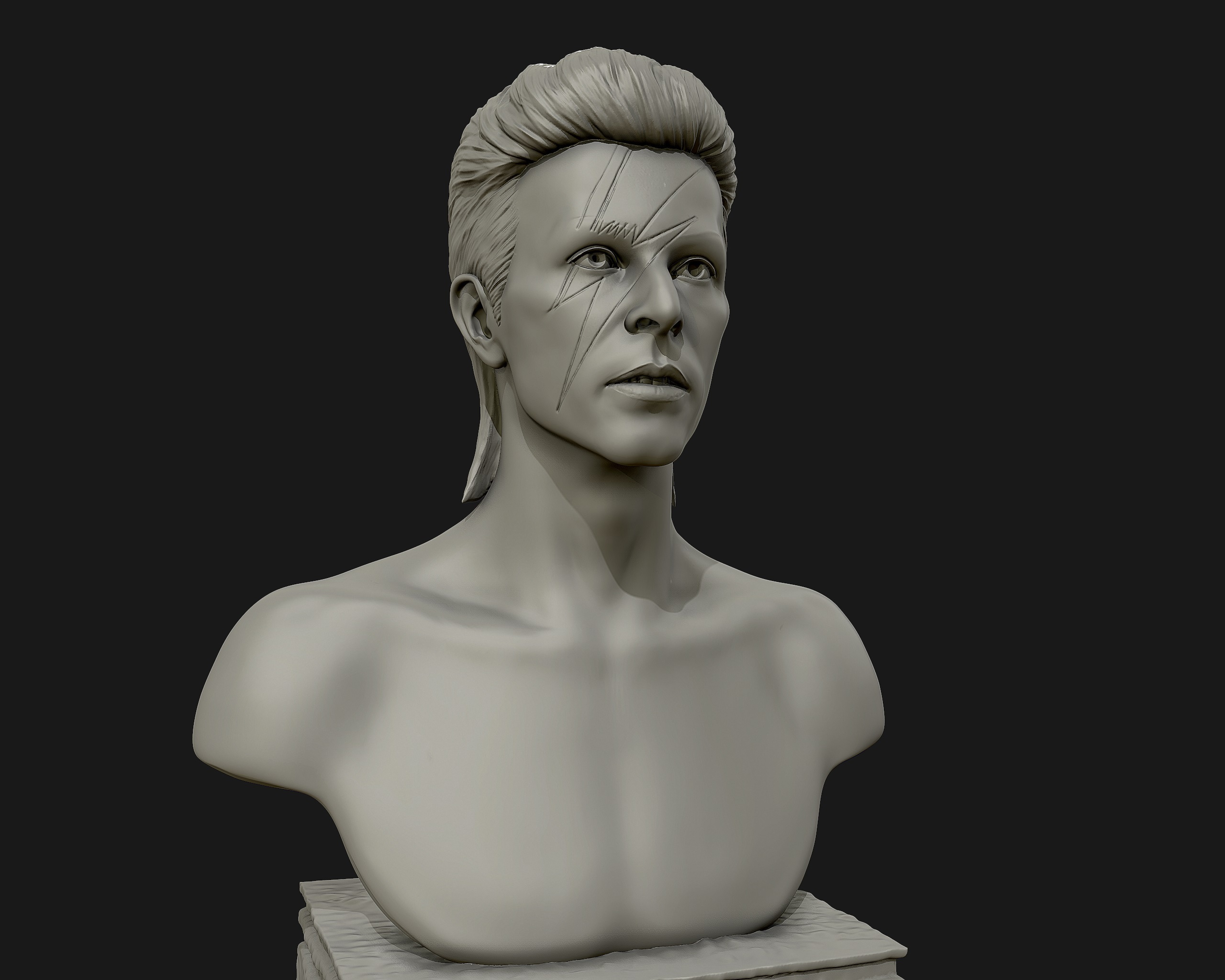 ️ David Bowie 3D Sculpture Model Ready to 3D print・ STL File for ・Cults