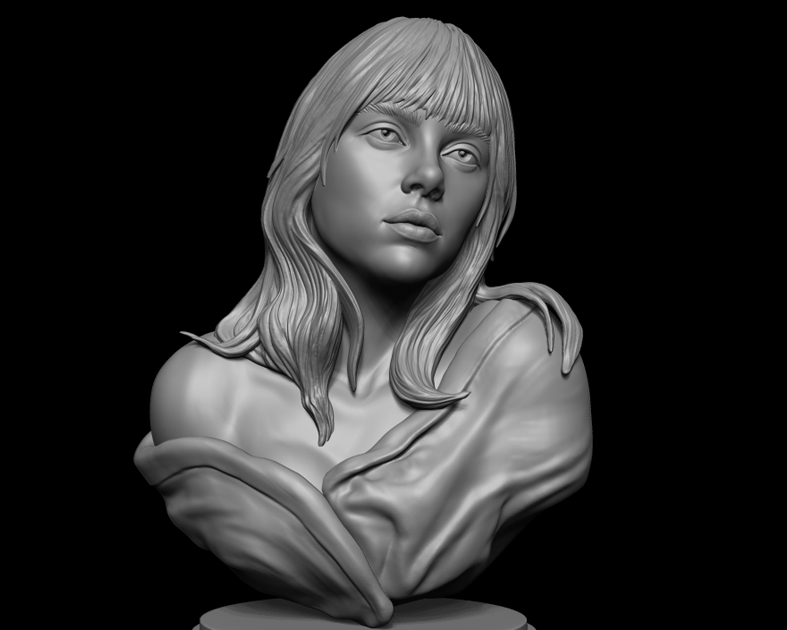 🗿 Billie Eilish portrait sculpture 2 modèle d'impression 3D・Fichier STL ...