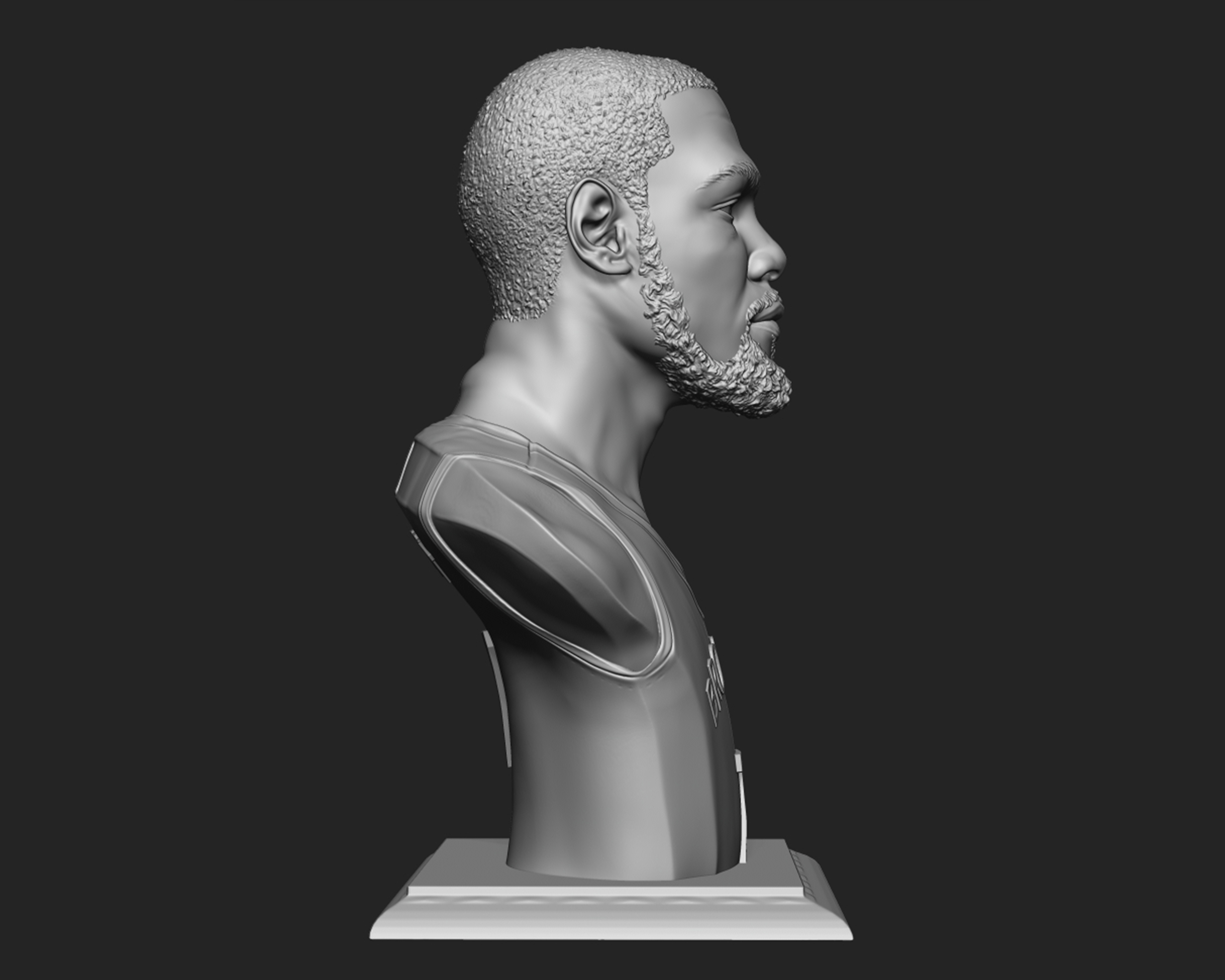 STL file Kevin Durant with Brooklyn Jersey 3D portrait model 🇯🇪 (OBJ ...