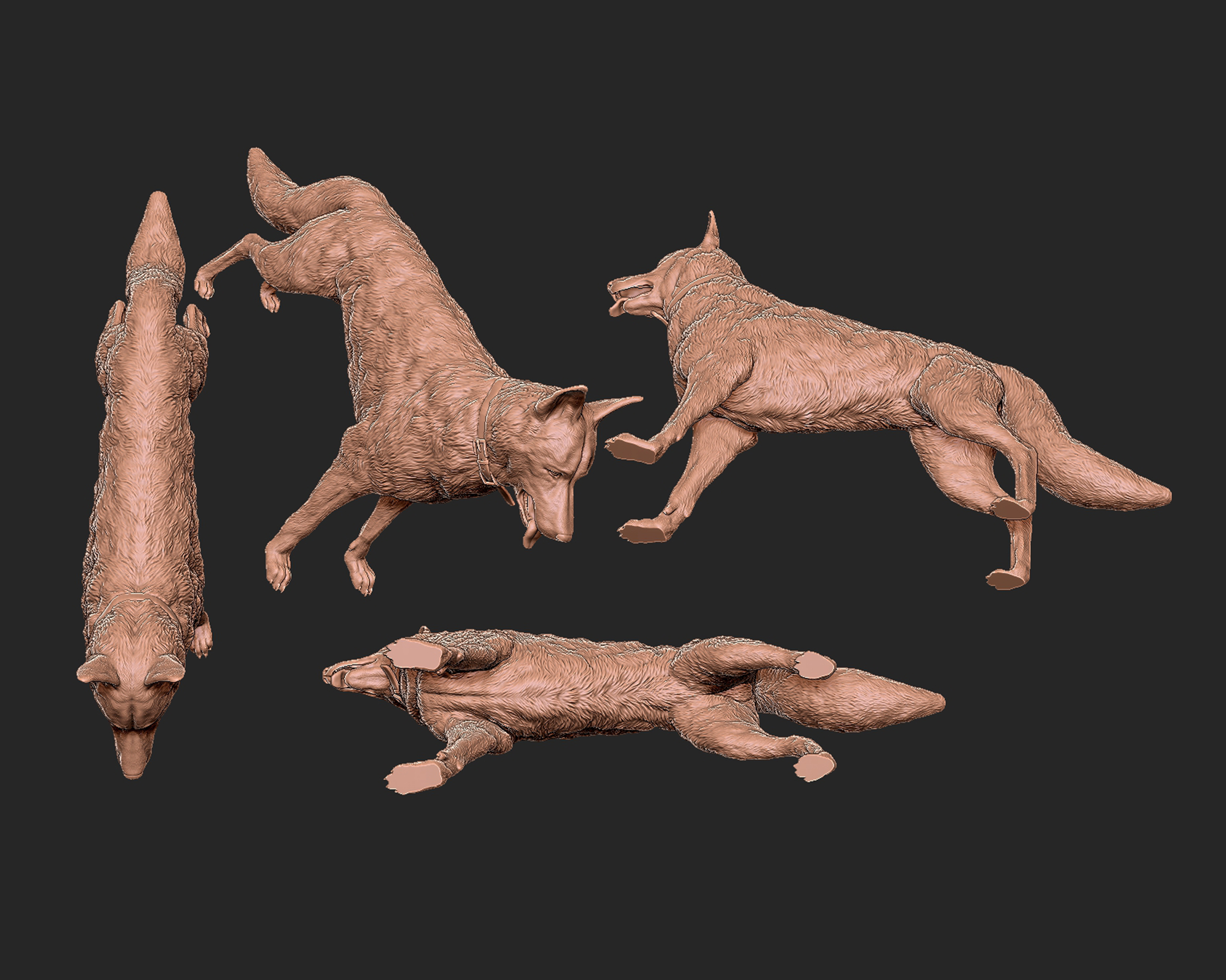 STL file German Shepherd model 3D print model 🗿 (OBJ)・Model to download ...