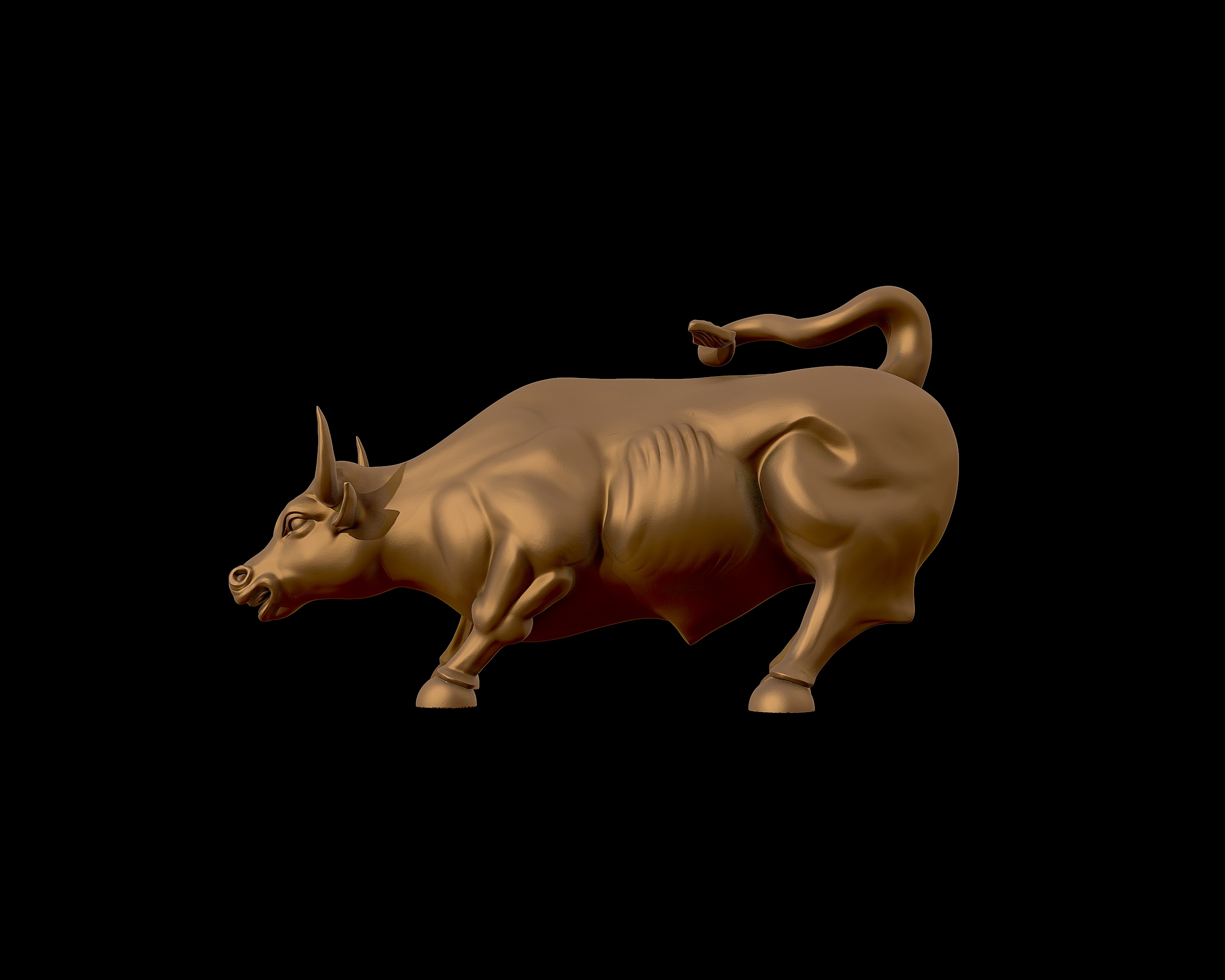 STL file Charging Bull sculpture 3D print model 🐂 (OBJ)・Template to ...