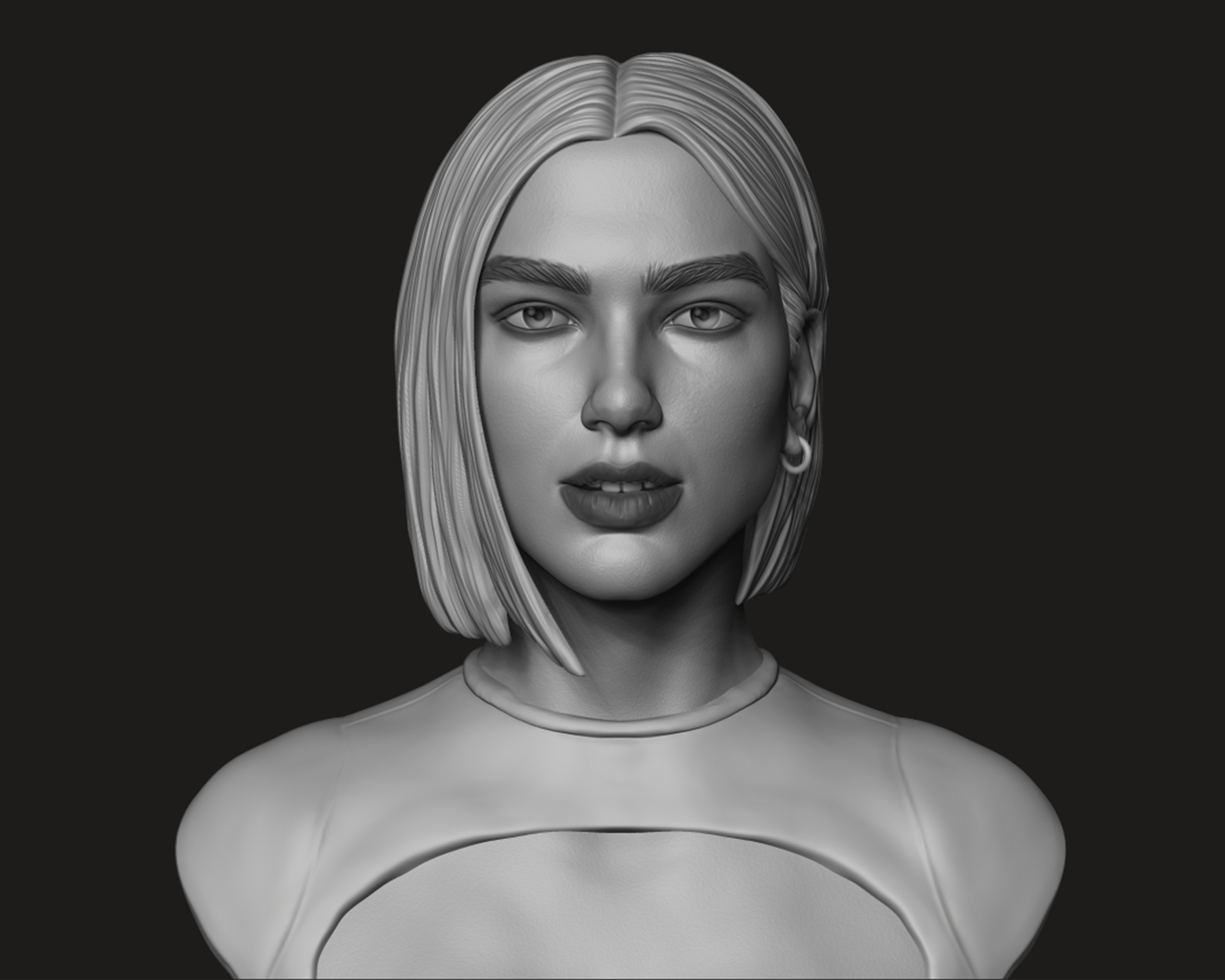 🗿 Dua Lipa portrait sculpture 3D print model・ STL File for ・Cults