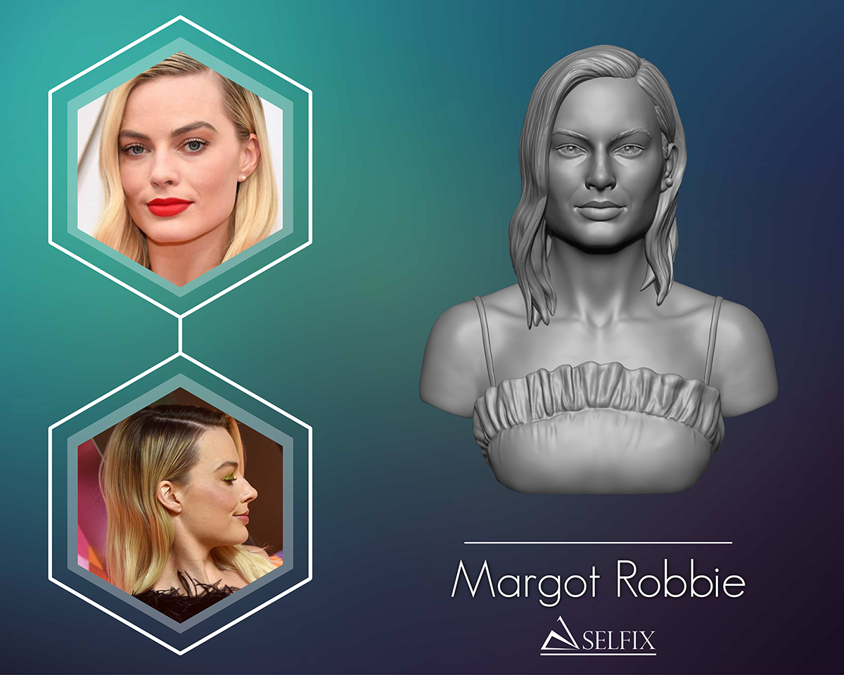 STL file Margot Robbie portrait sculpture 3D print model 🗿 (OBJ)・3D ...