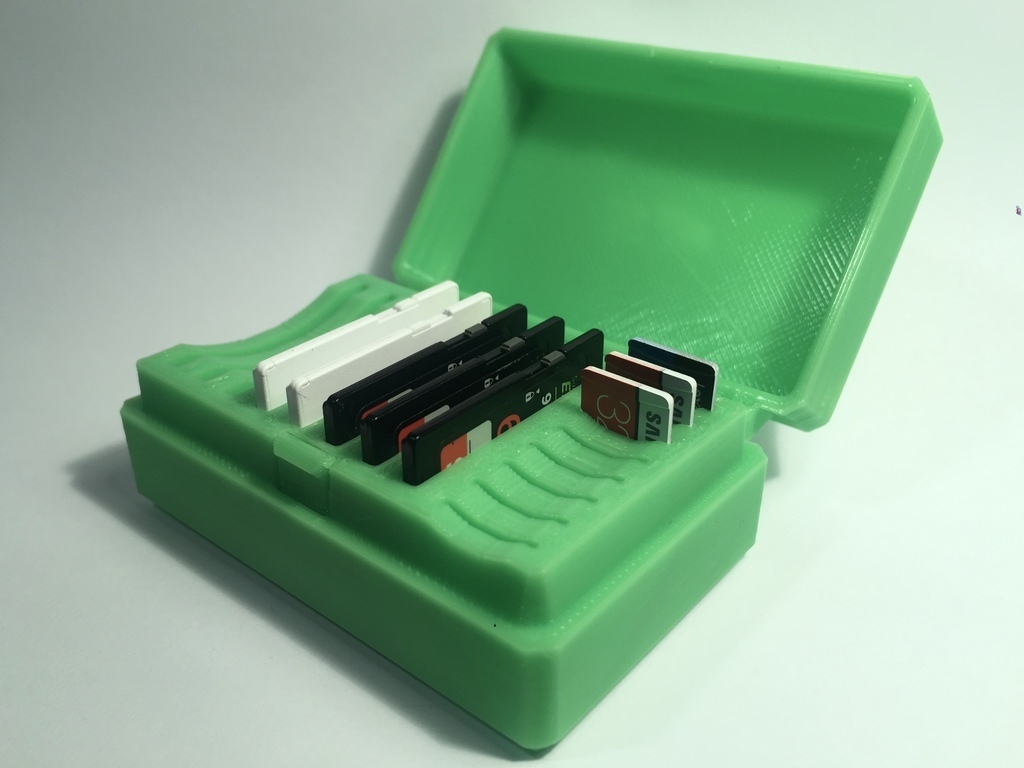 📦 Hinged Sd & Micro SD Card Box - 16 Slots - All In One Piece・Free STL ...