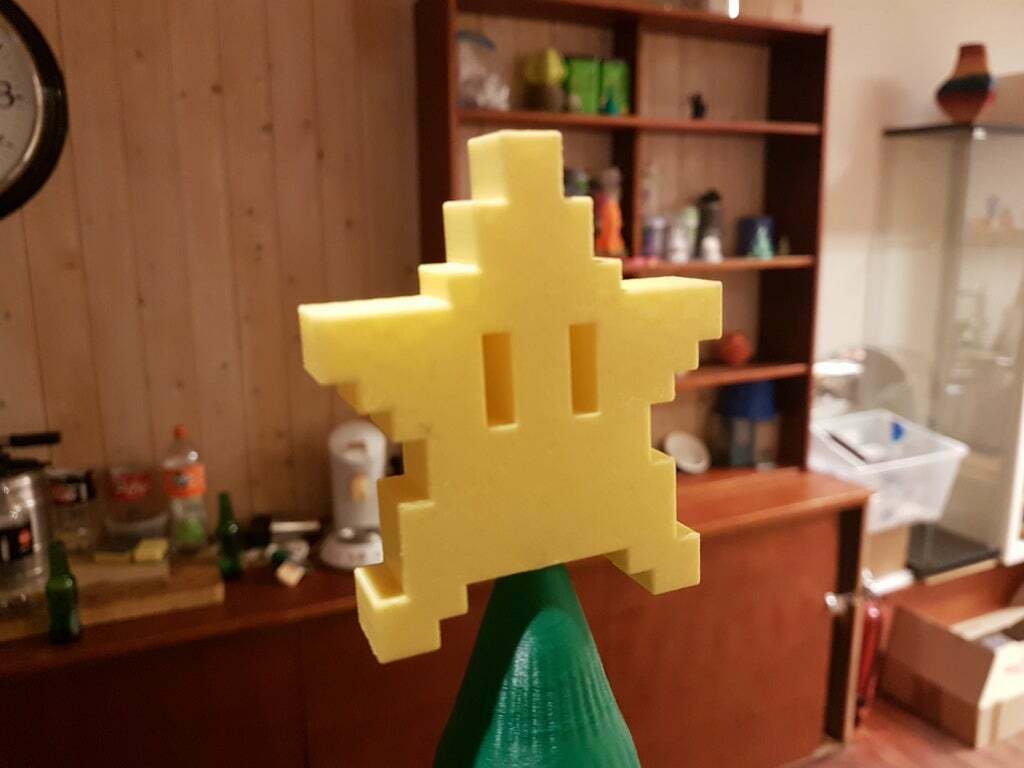 Free STL file 8-Bit Mario Star Tree Topper ⭐ ・3D printing template to ...