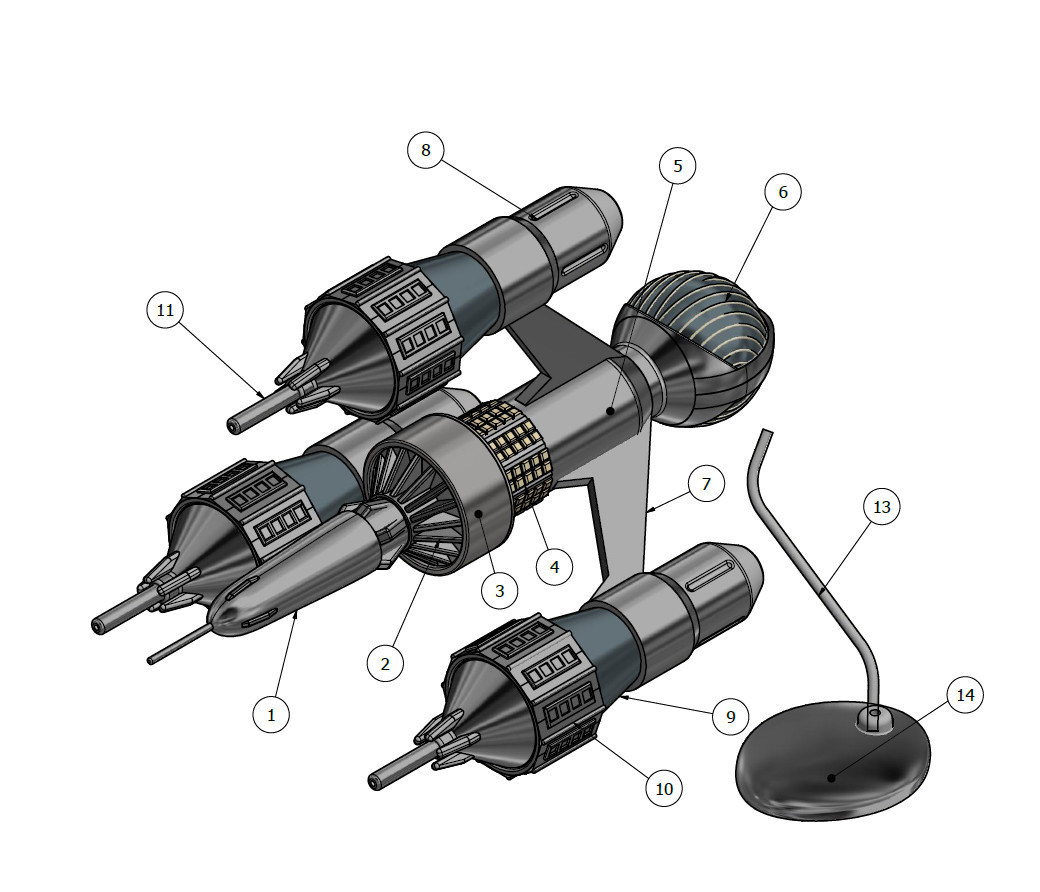 👽 Liberator blake's 7 model kit・ STL File for ・Cults