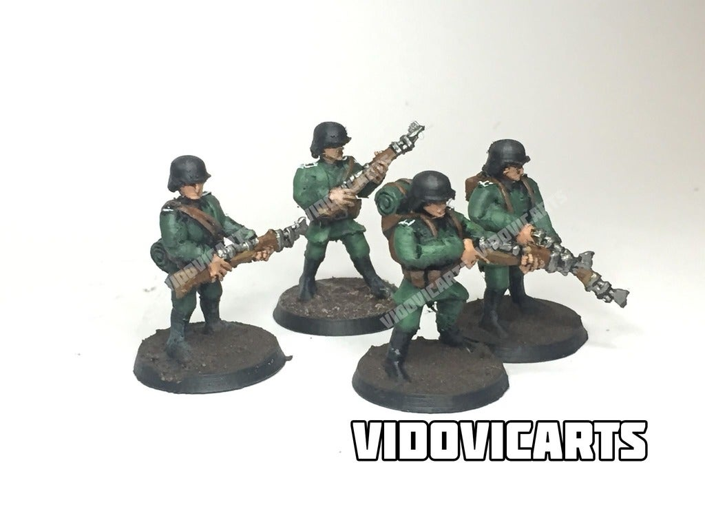 🎲 WW2 German Infantry 28mm (Standard pose)・ STL File for ・Cults