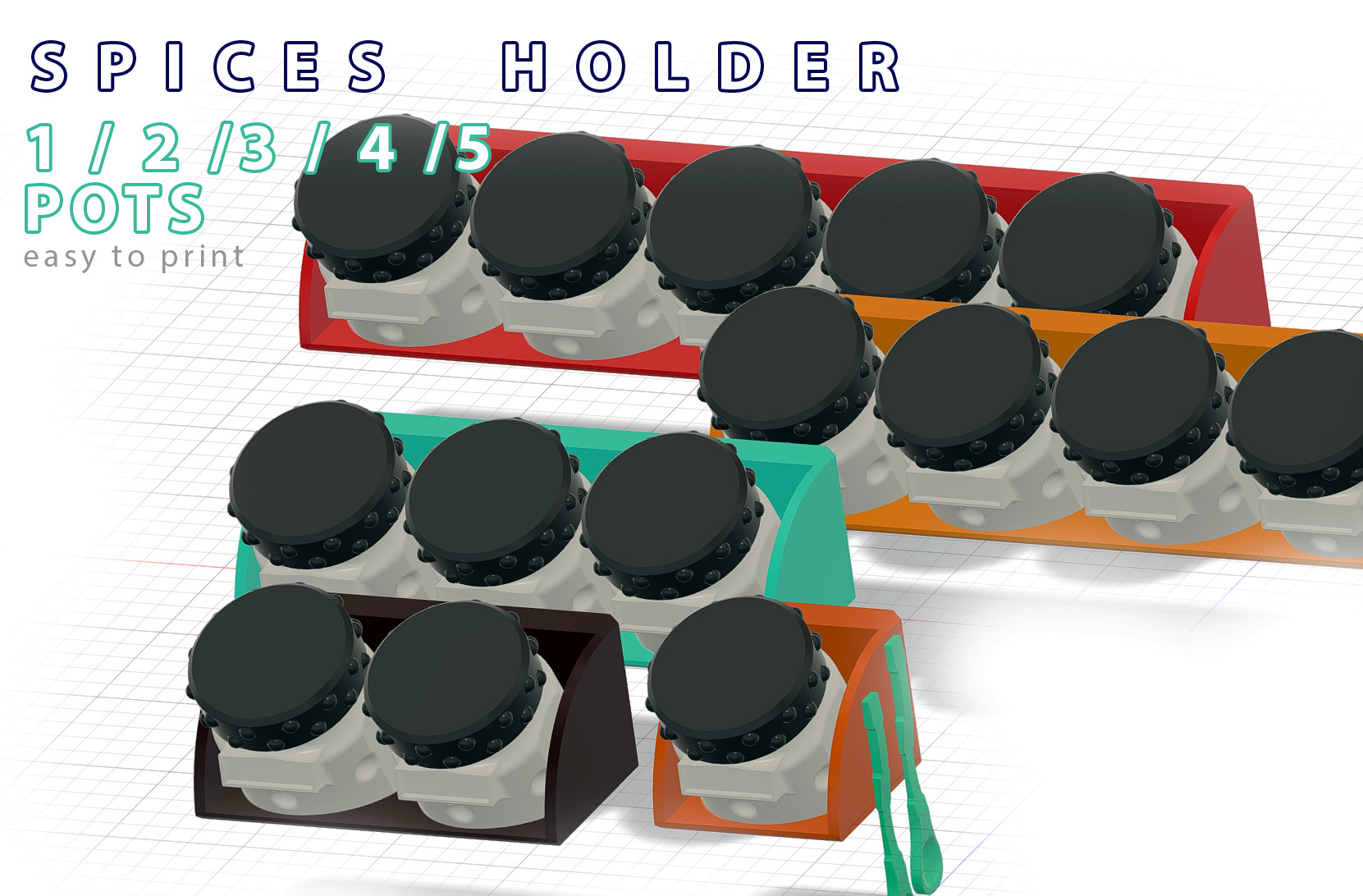Free 3D file SPICES HOLDER / JARS 🎨・3D printer design to download・Cults