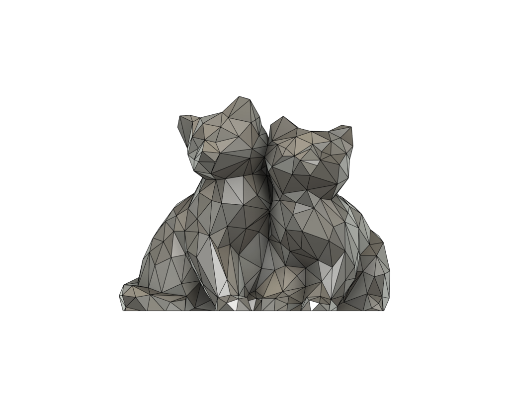 Free STL file Two Cats Low Poly 🗿 ・3D printer model to download・Cults