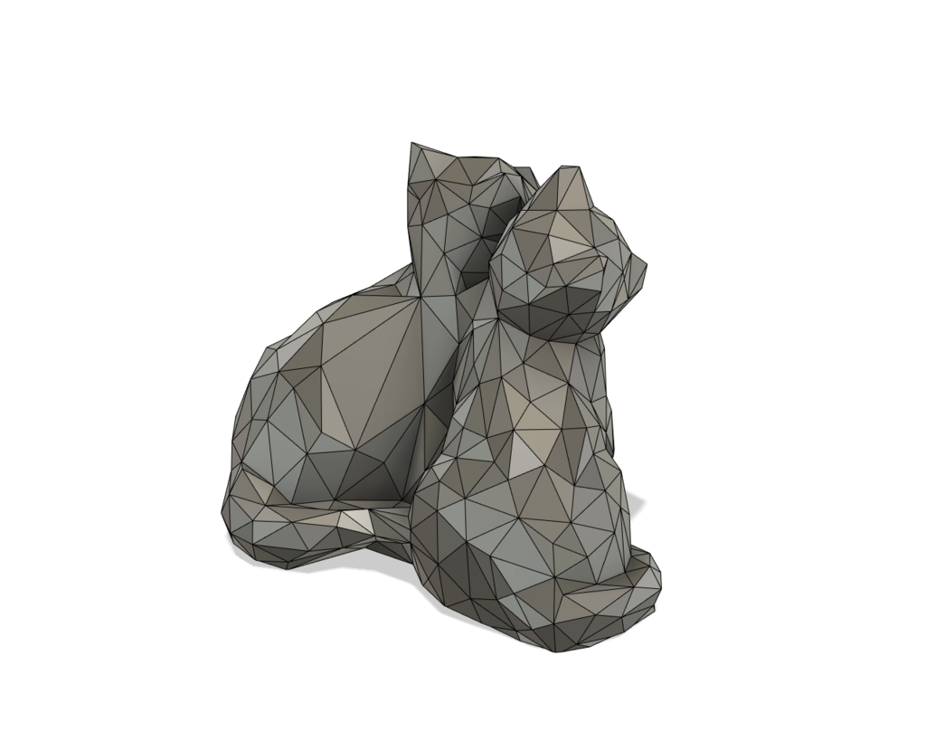 🗿 Two Cats Low Poly・Free STL File for ・Cults
