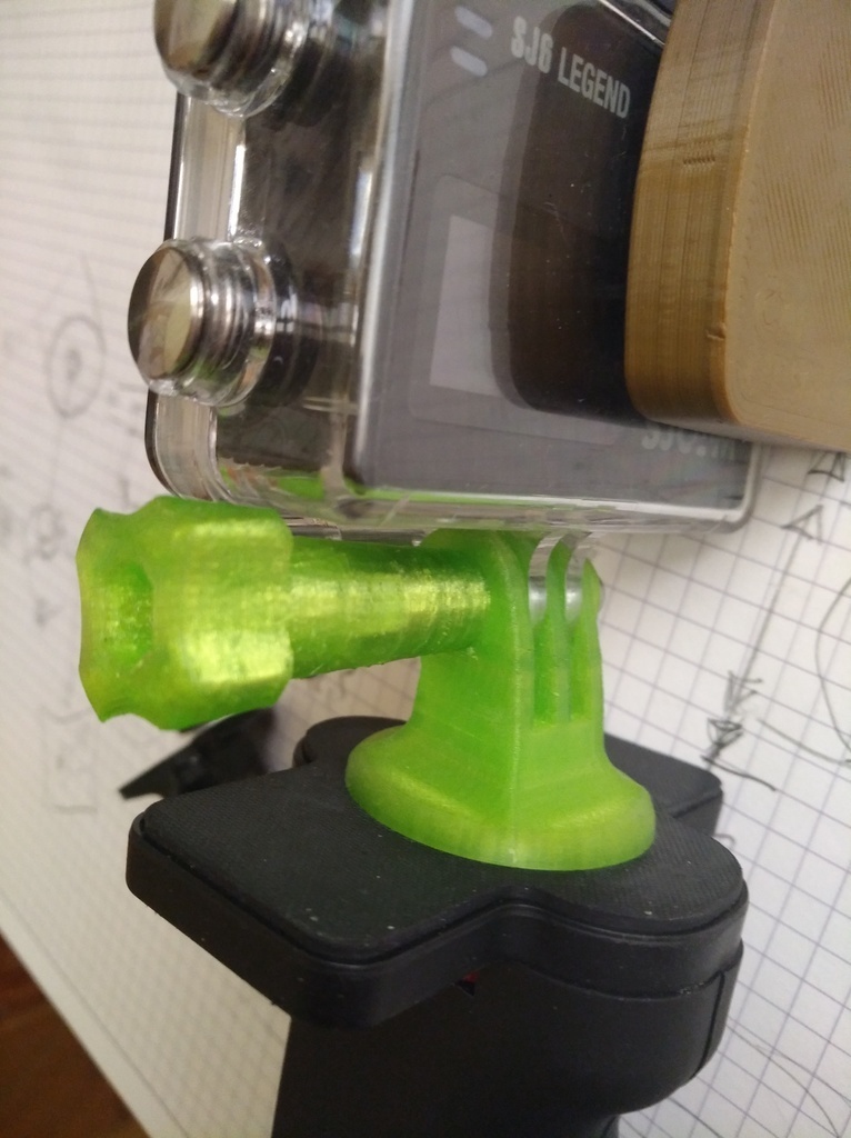 Free 3D file SJ CAM & GOPro M6 screw mount (tripod, handle grip, ...) ⚽ ...