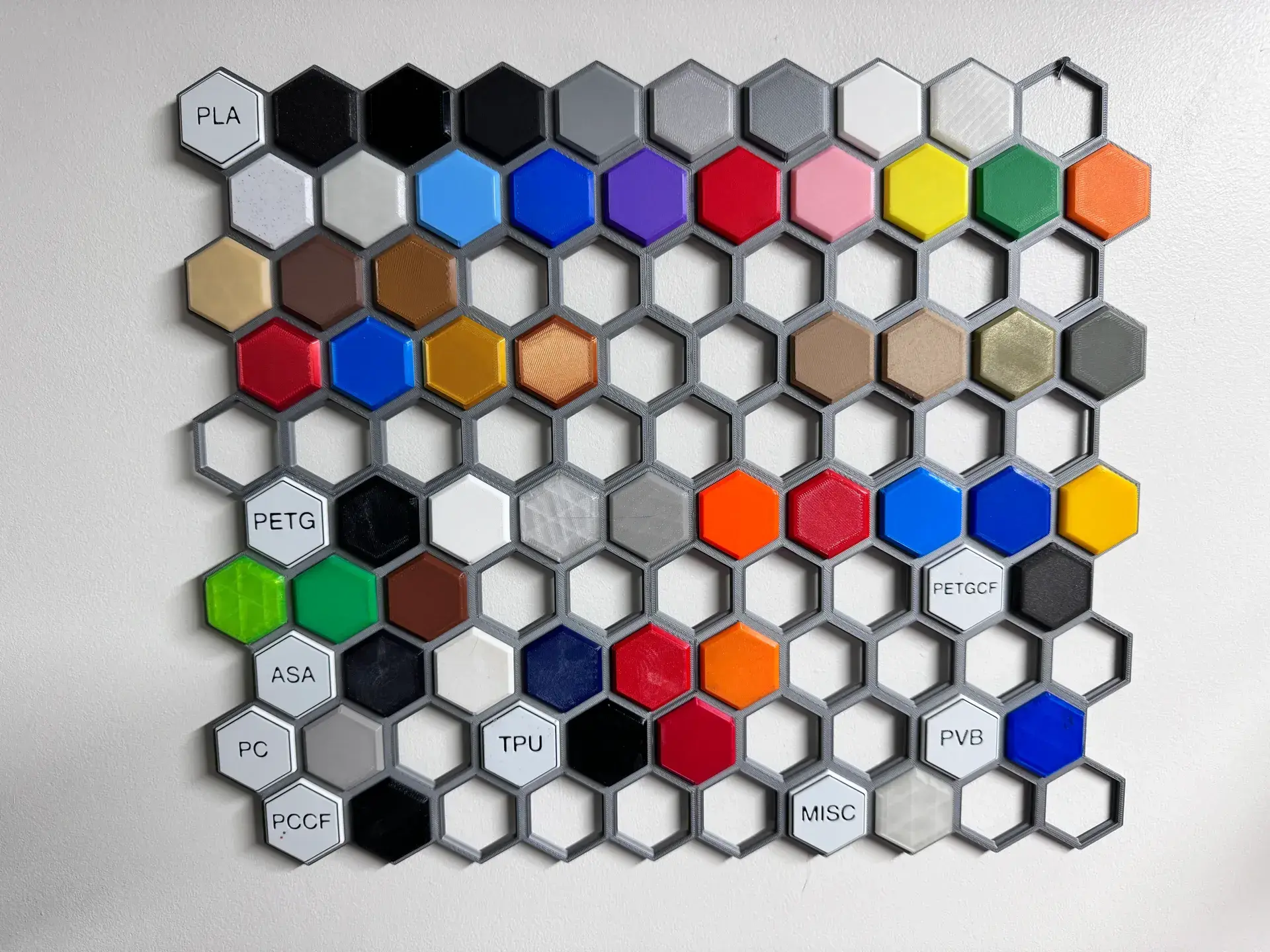 🪢 Filament Sample Swatches with Honeycomb Wall System・Free 3D File for ...
