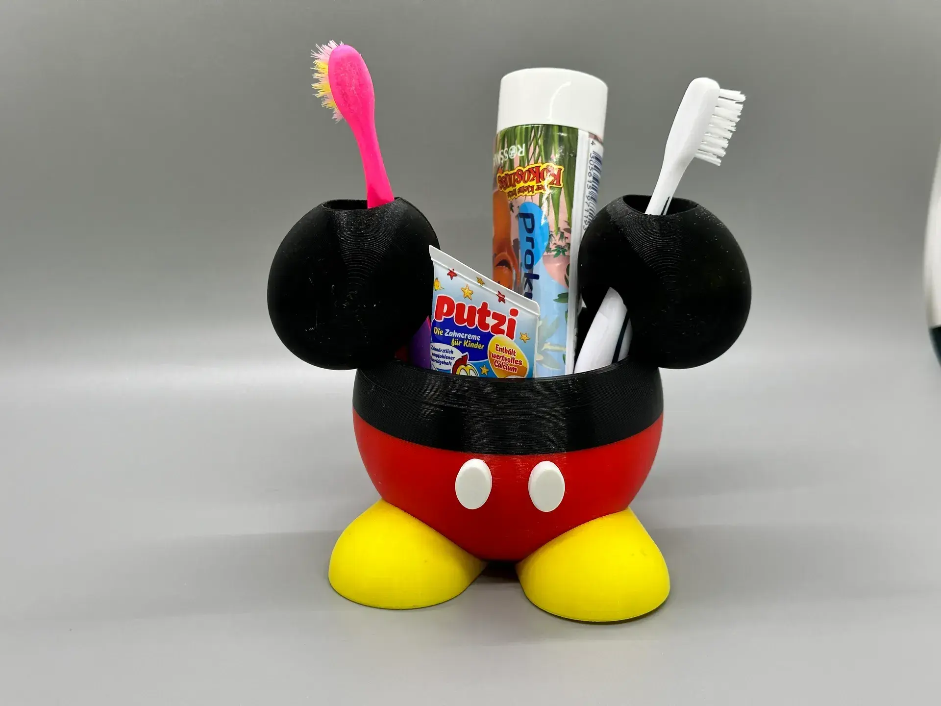 🪥 Mickey Mouse-themed Toothbrush and Toothpaste Holder・Free STL File ...