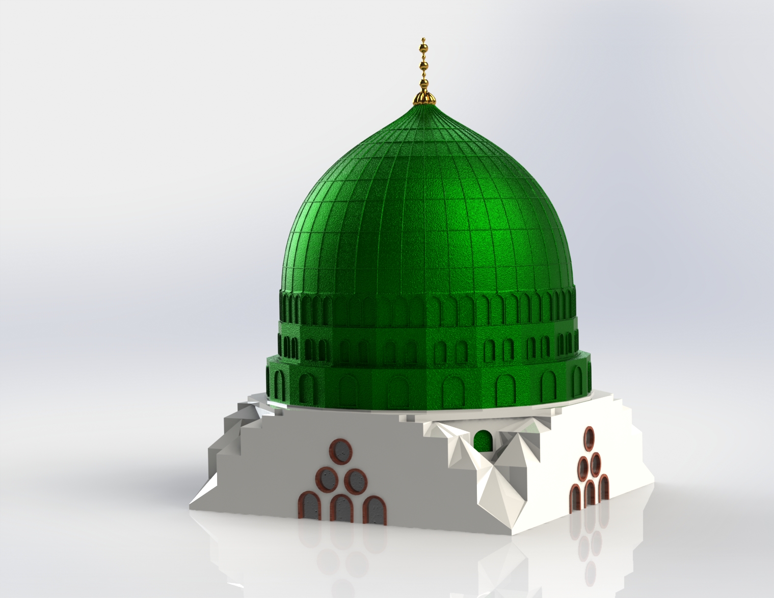 🕌 The Green Dome of Prophet Muhammad Mosque・ STL File for ・Cults