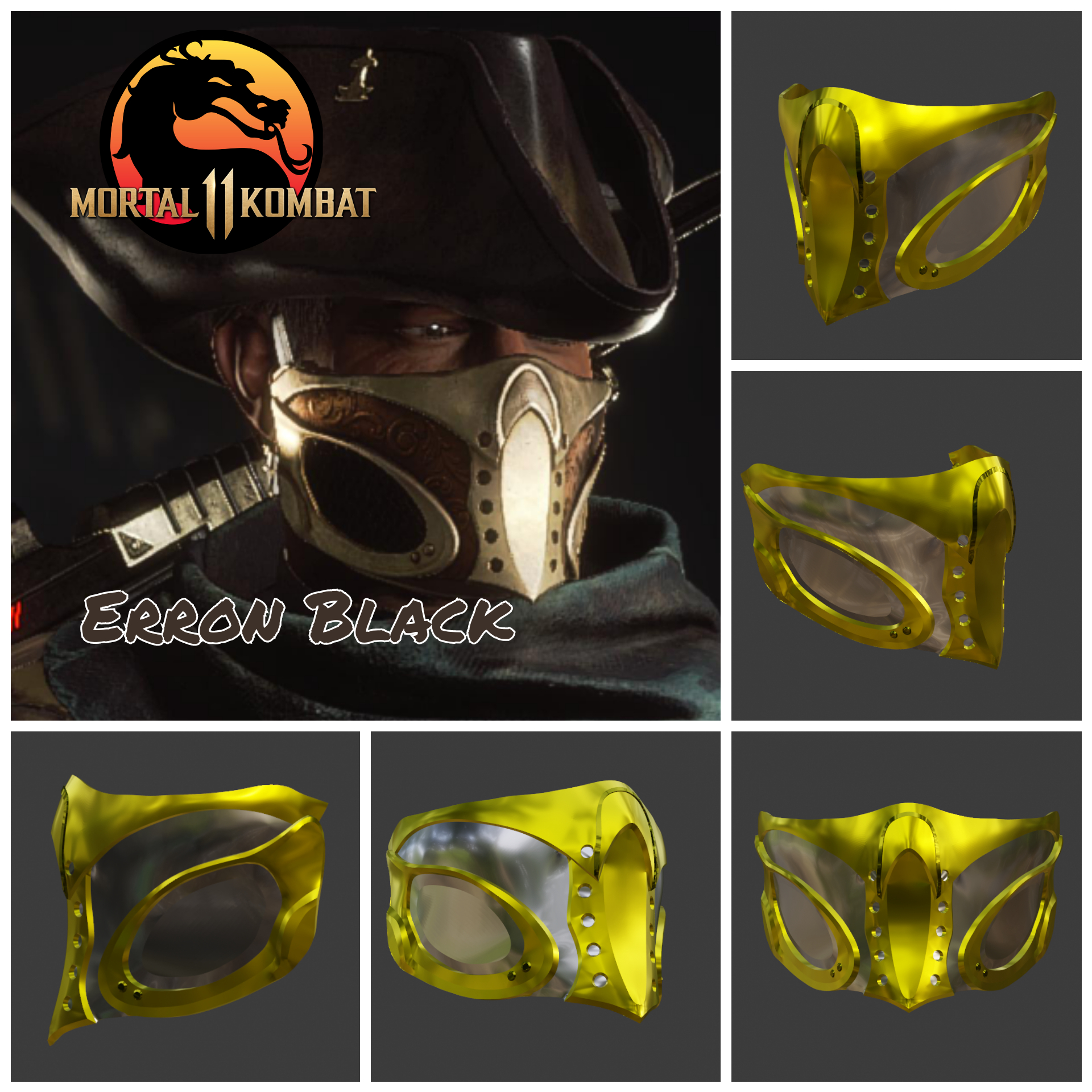 STL file Erron Black mask from Mortal Kombat 11 - Recidivist 🪖 ・3D ...