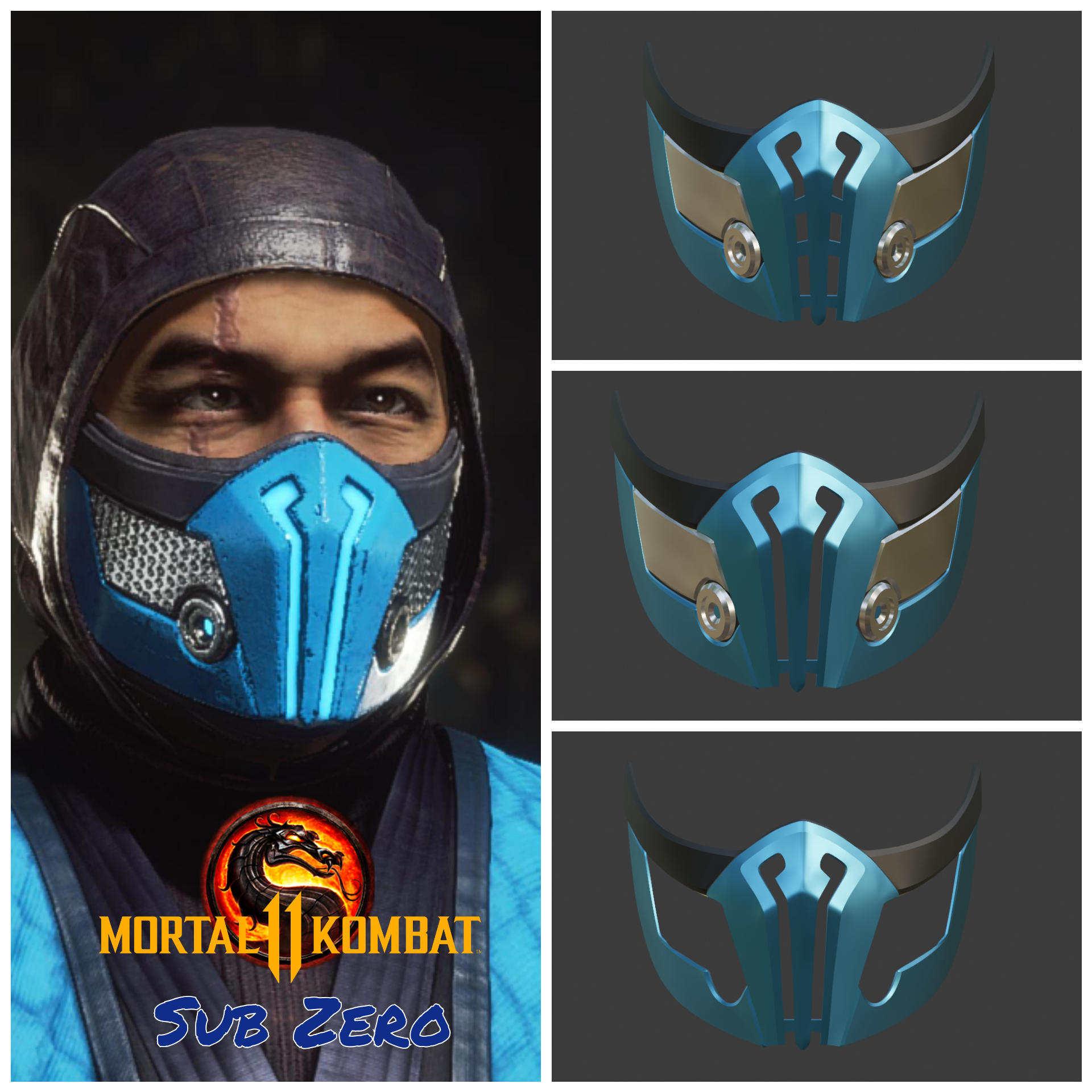 STL file Sub Zero mask from Mortal Kombat 11 - Reborn 🪖 ・3D print ...