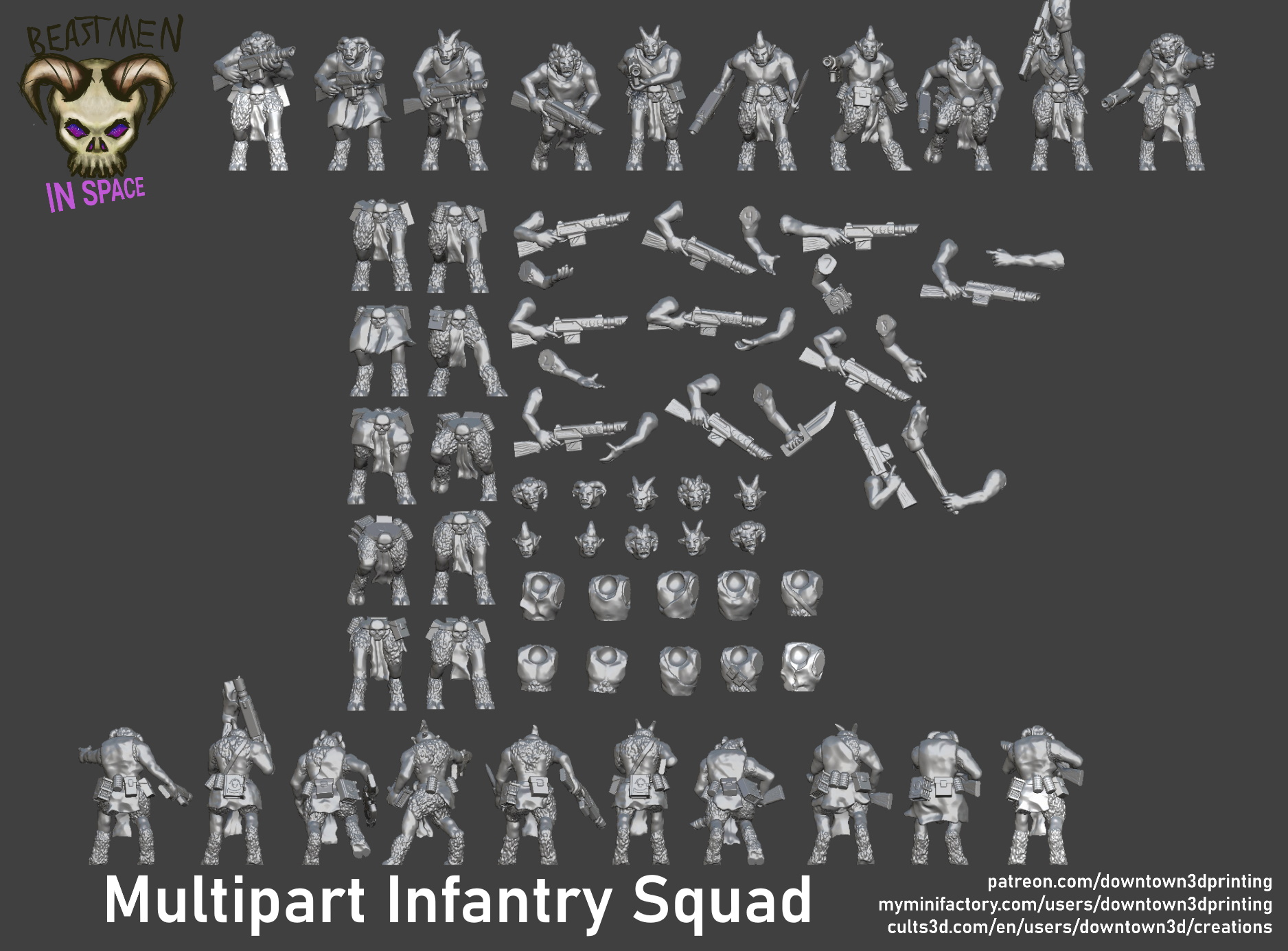STL file Beastmen in Space! Multipart Infantry Squad 🛰 ・3D printable ...