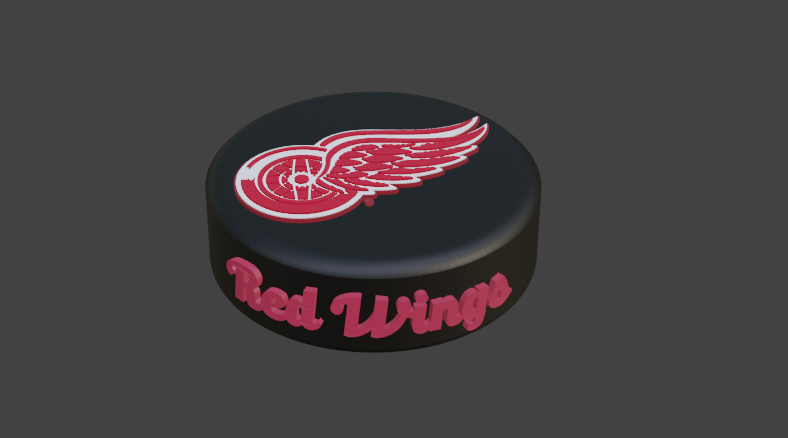 🏒 Detroit Red Wings Hockey Puck・Free 3D File for ・Cults