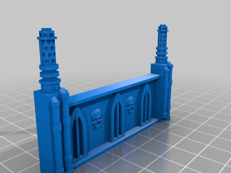 🚗 Imperial Gothic low wall・Free STL File for ・Cults