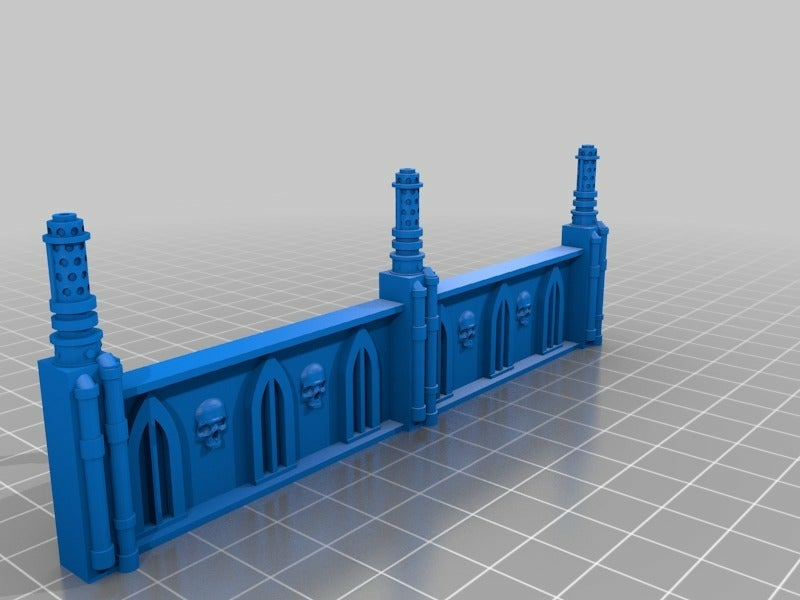 🚗 Imperial Gothic low wall・Free STL File for ・Cults