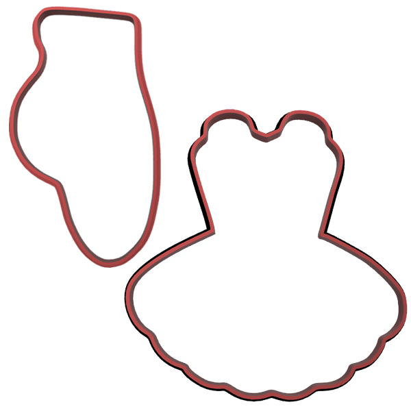 STL file pack ballet shoe dress cookie cutter 🩰 ・3D print design to ...