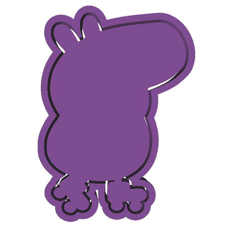STL file George pig by Peppa pig on roller skates Cookie cutter 🐖 ・3D ...