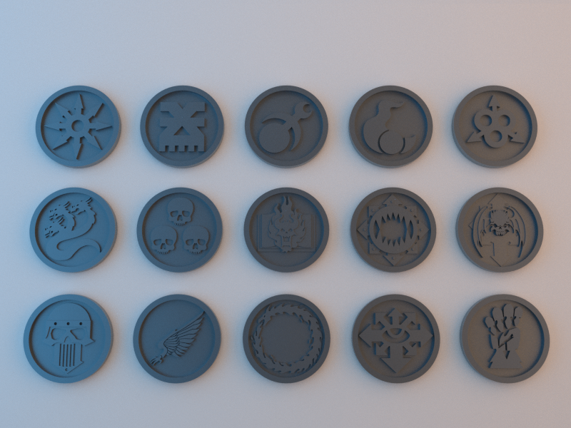 ⚔ 40k Tokens - Forces of Chaos - 40mm x 4mm・Free STL File for ・Cults