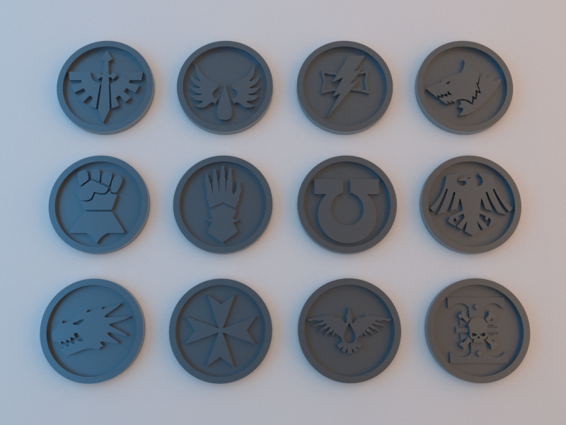 🛰 40k Tokens - Space Marines Series 1 - 40mm x 4mm・Free STL File for ・Cults