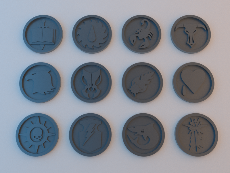 🛰 40k Tokens - Space Marines Series 2 - 40mm x 4mm・Free STL File for ・Cults