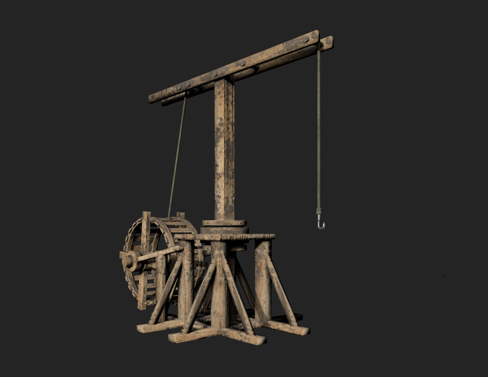 STL file Medieval Treadwheel Crane 🏗️ (OBJ)・3D printing idea to ...