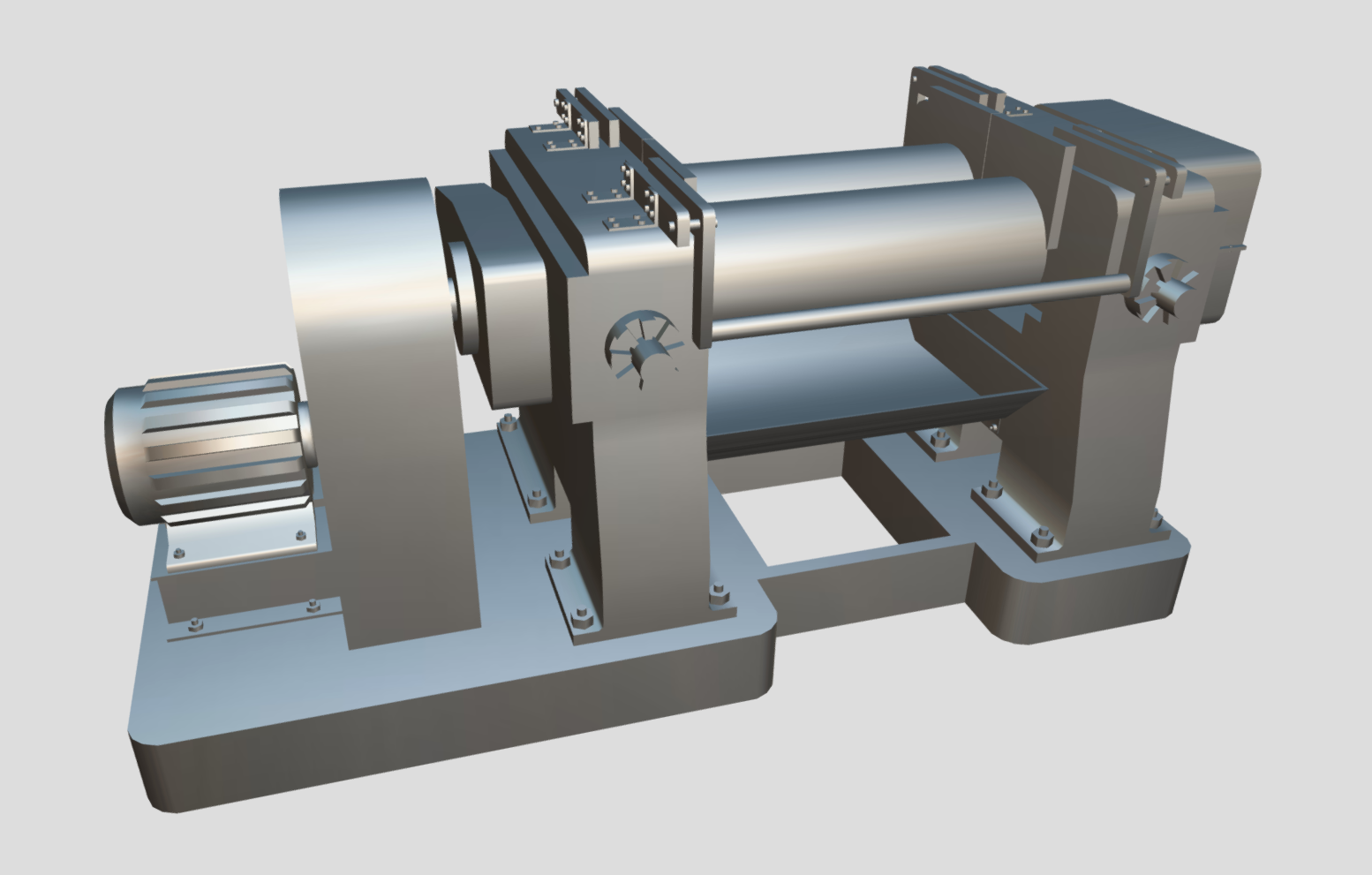 🧑‍🏭 Machinery - Two Roll Rubber Mill・ STL File for ・Cults