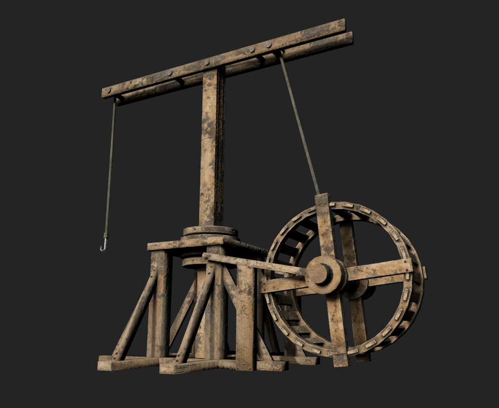 STL file Medieval Treadwheel Crane 🏗️ (OBJ)・3D printing idea to ...