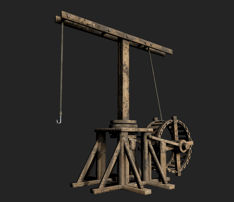 STL file Medieval Treadwheel Crane 🏗️ (OBJ)・3D printing idea to ...