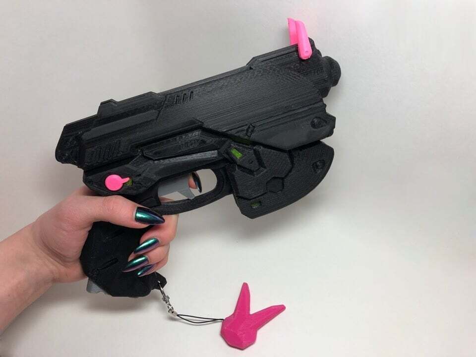 3D printing D.Va Pistol With Working trigger, clip, Hollow for lighting ...