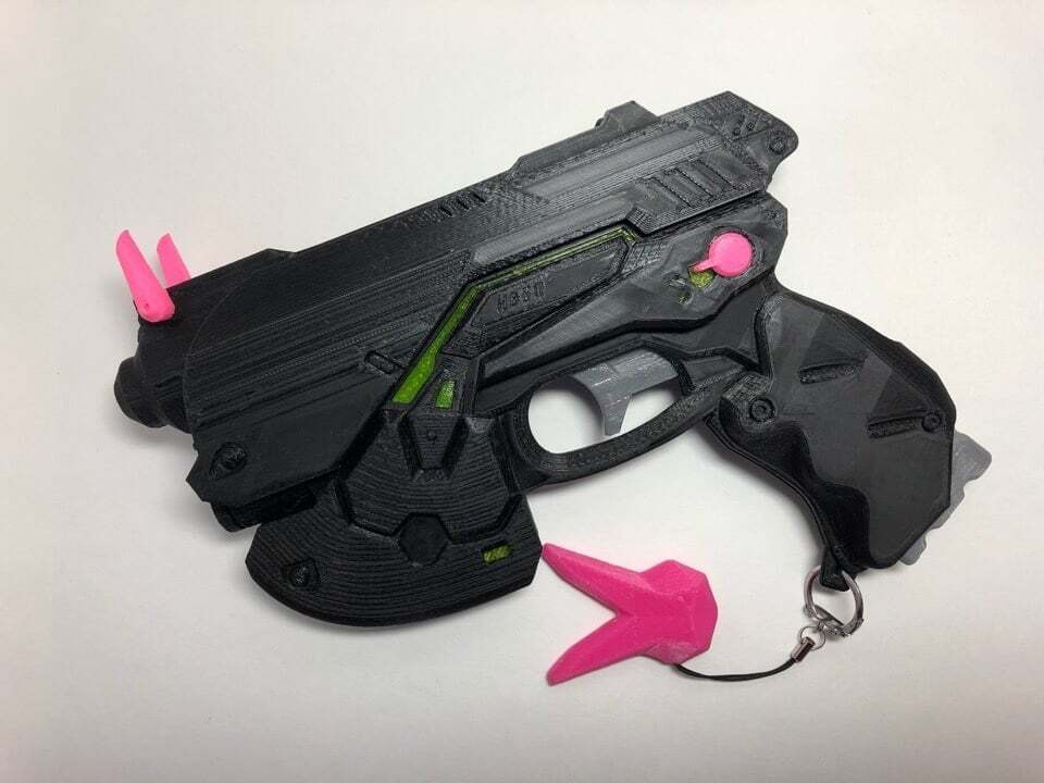 3D printing D.Va Pistol With Working trigger, clip, Hollow for lighting ...