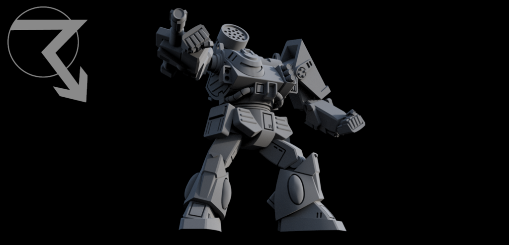 ⚡ RetroTech - Hasty Heavy Mech (Unseen Thunderbolt)・Free 3D File for 3D printing・Cults