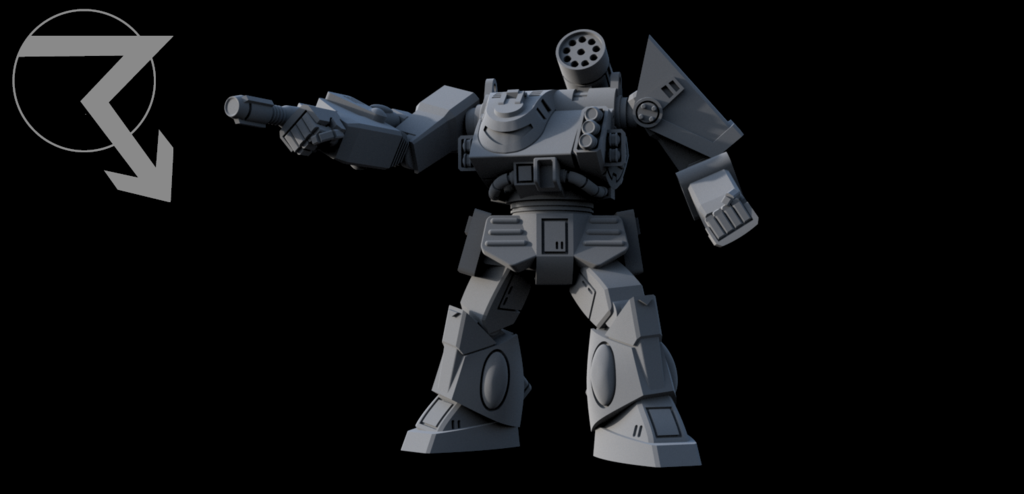 ⚡ RetroTech - Hasty Heavy Mech (Unseen Thunderbolt)・Free 3D File for 3D printing・Cults