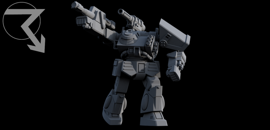 ⚡ RetroTech - Hasty Heavy Mech (Unseen Thunderbolt)・Free 3D File for 3D printing・Cults